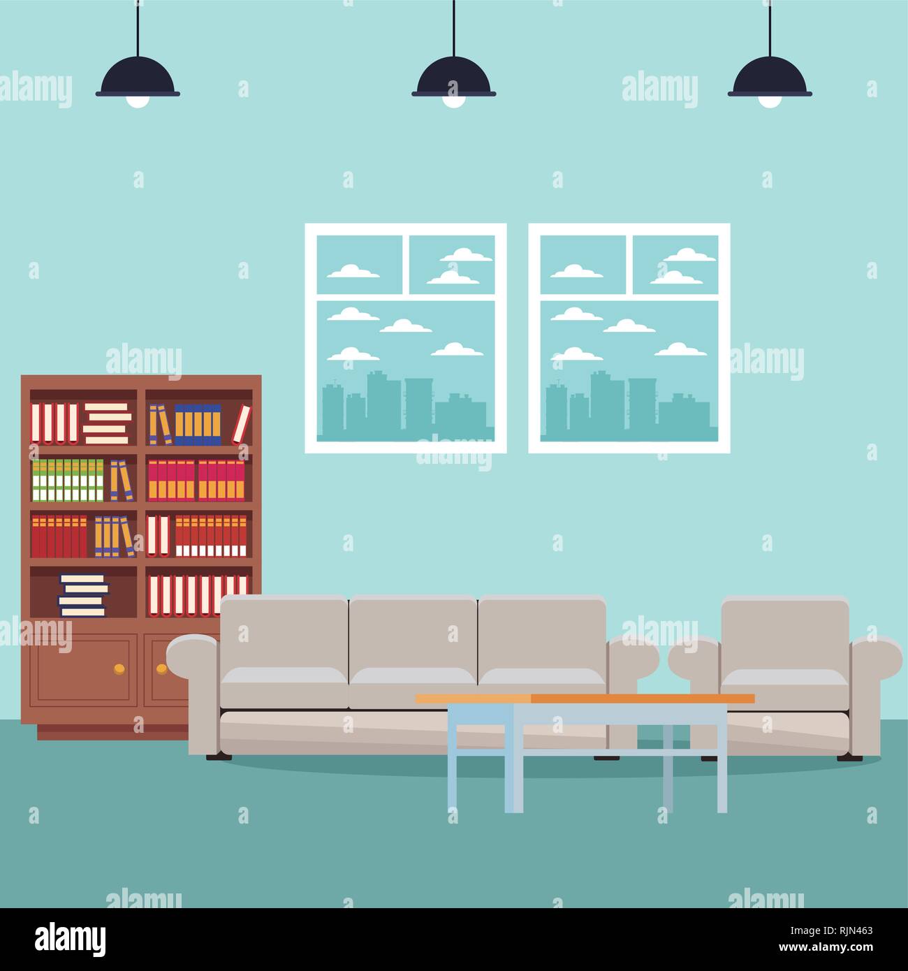modern furniture room cartoon Stock Vector Image & Art - Alamy