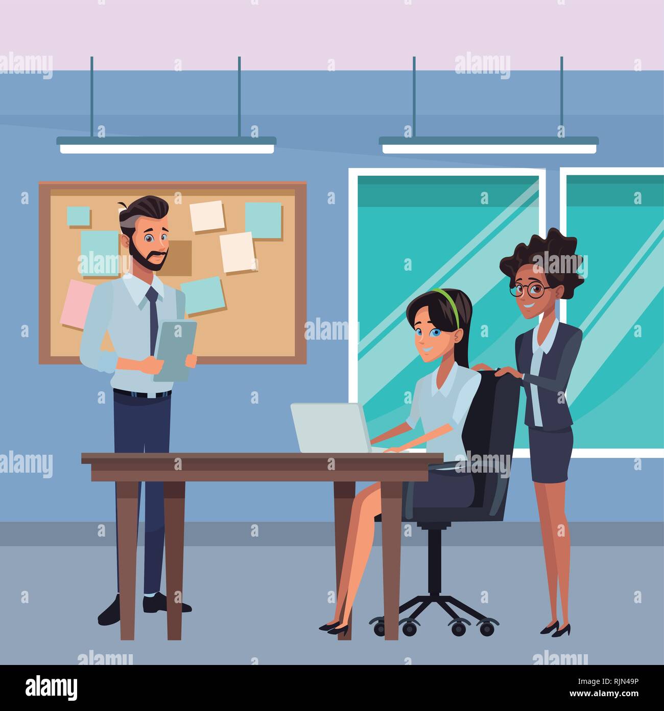 executive business coworkers cartoon Stock Vector Image & Art - Alamy