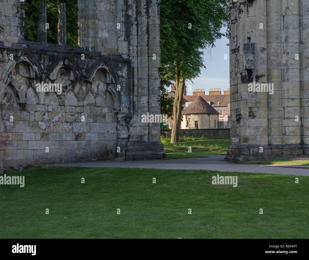 The ruins of St. Mary's Abbey, just outside the Bootham Bar Gate of the ...