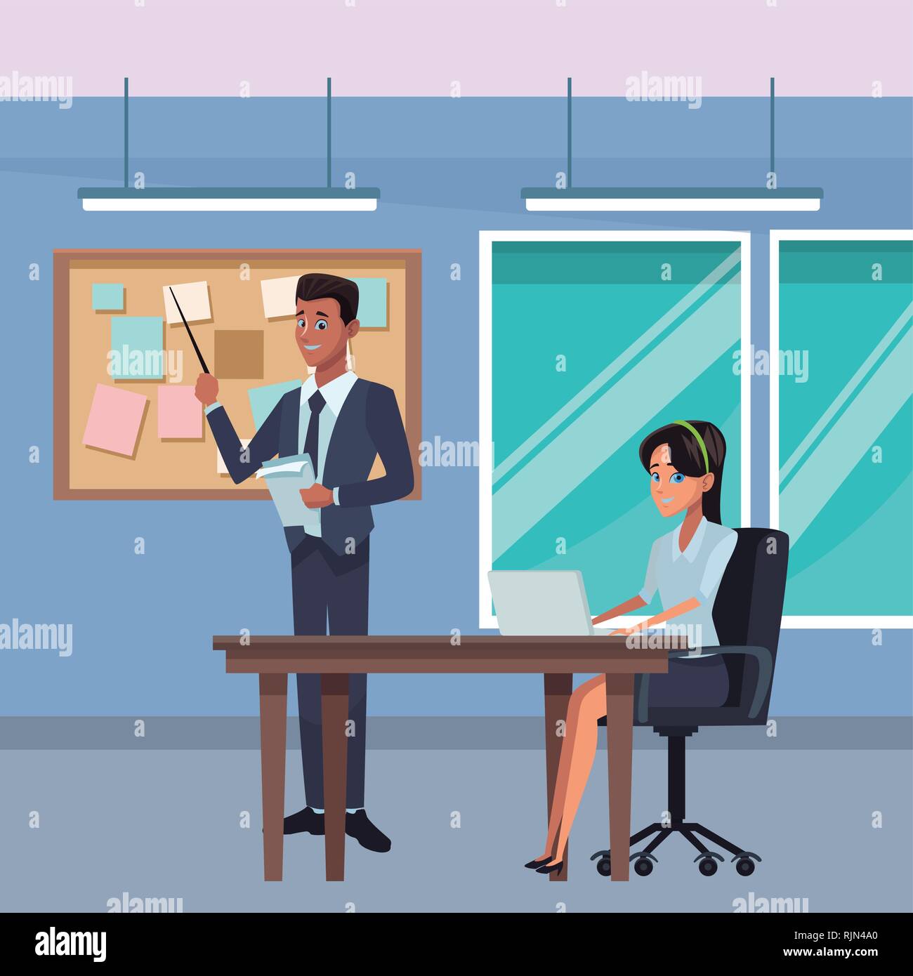 executive business coworkers cartoon Stock Vector Image & Art - Alamy