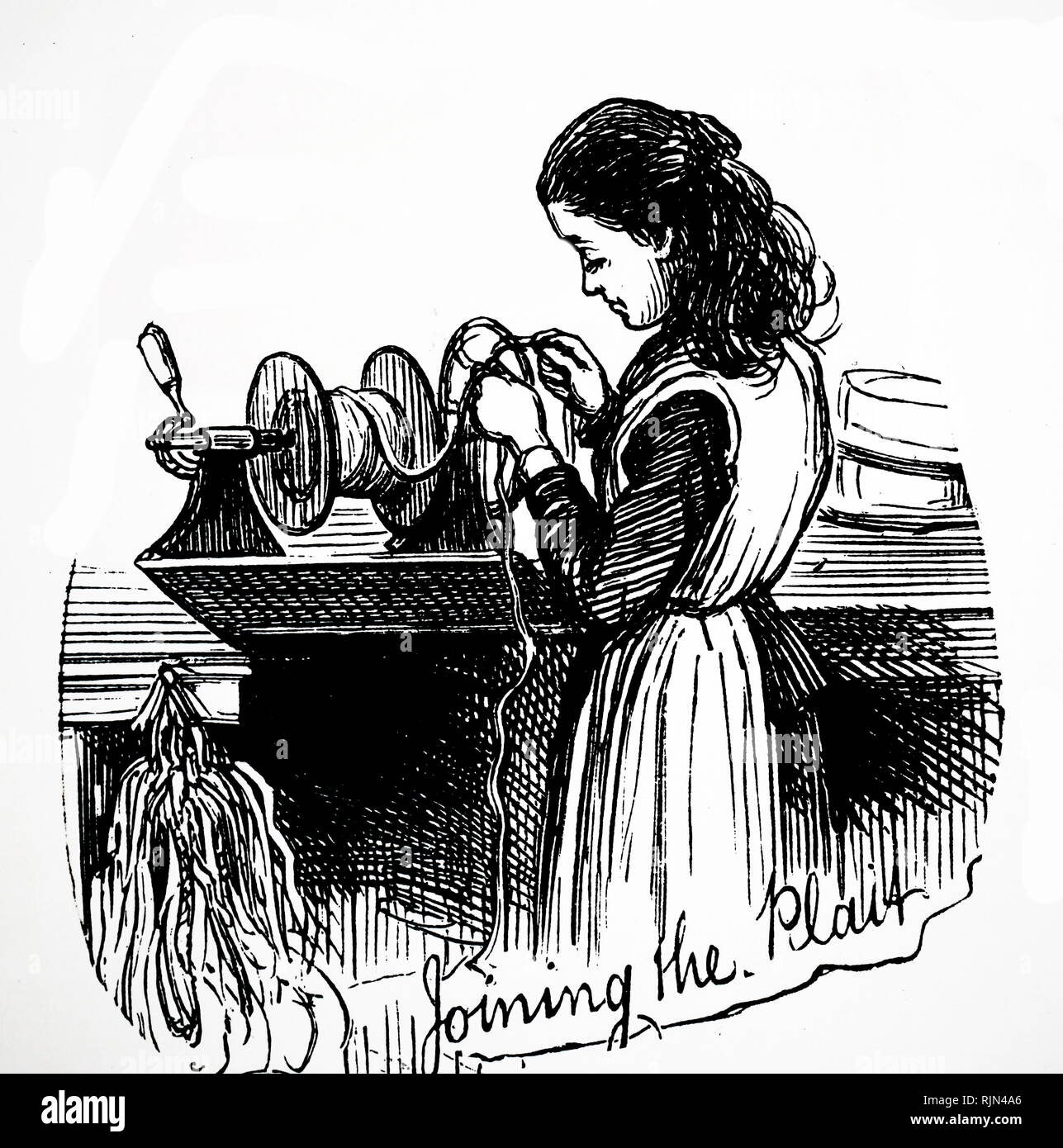 Illustration showing Joining straw plains into long lengths for use in ...