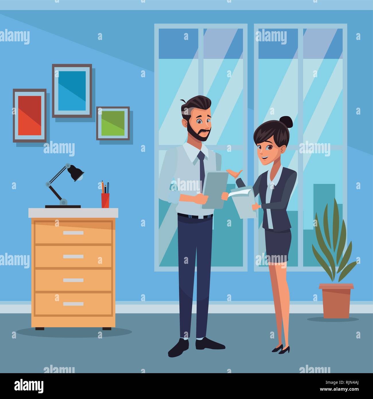 executive business coworkers cartoon Stock Vector Image & Art - Alamy