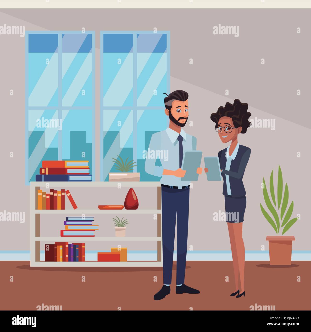 executive business coworkers cartoon Stock Vector Image & Art - Alamy