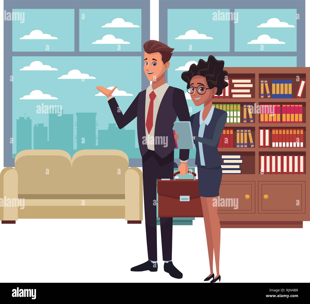 executive business coworkers cartoon Stock Vector Image & Art - Alamy