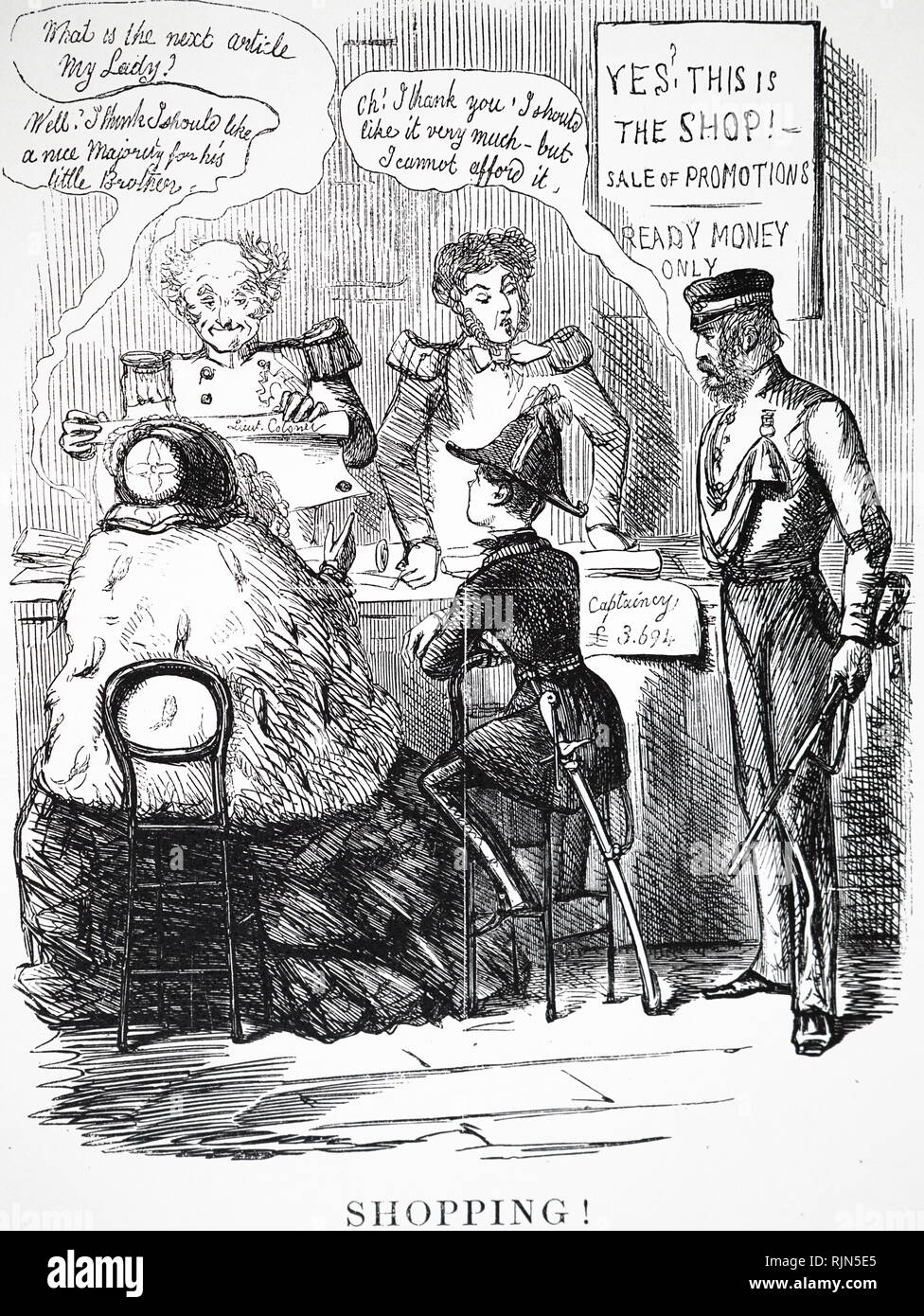 Illustration showing Purchasing of ARMY COMMISSIONS Under the Army ...