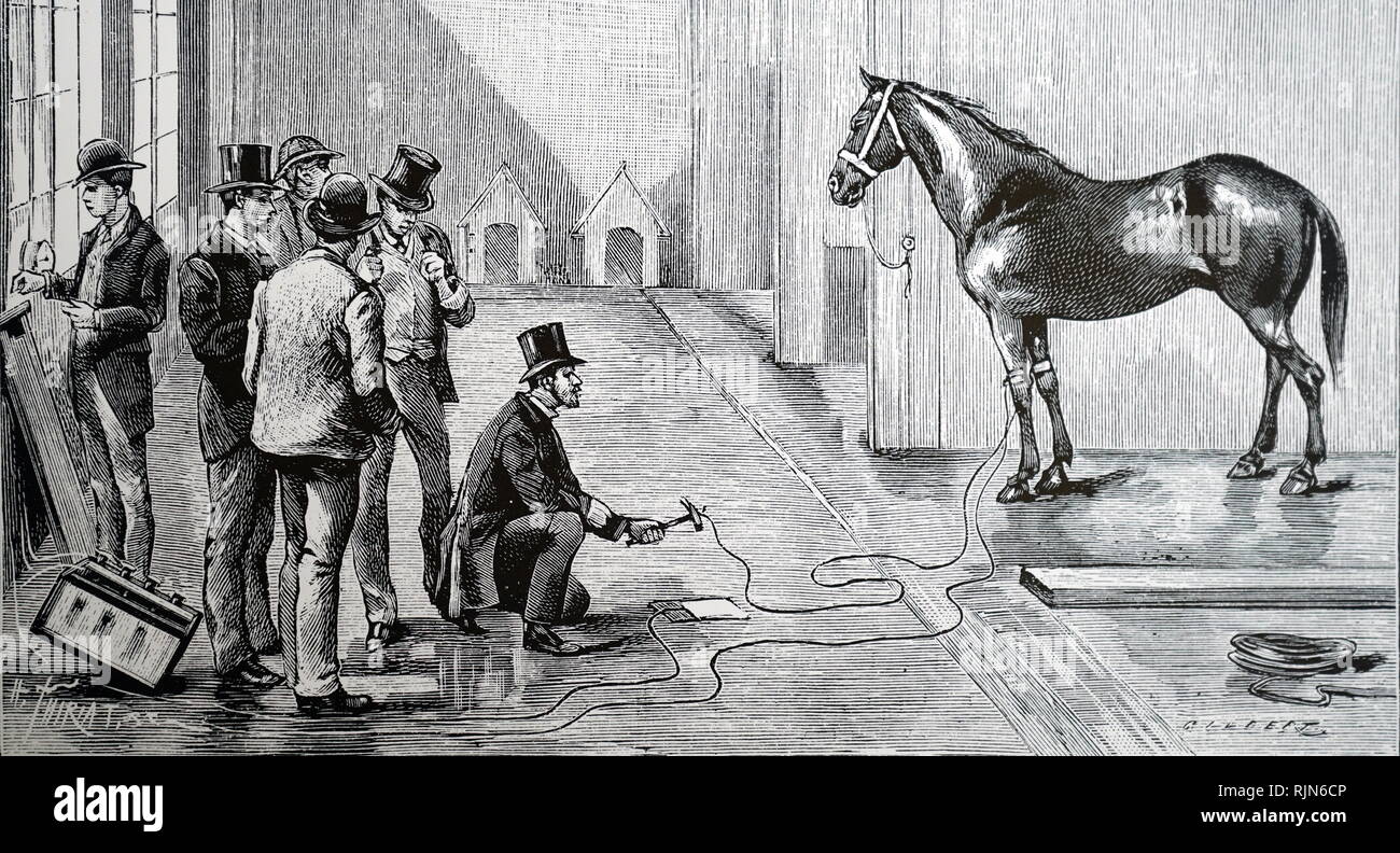 Illustration showing Experiment carried out at Edison laboratory at ...