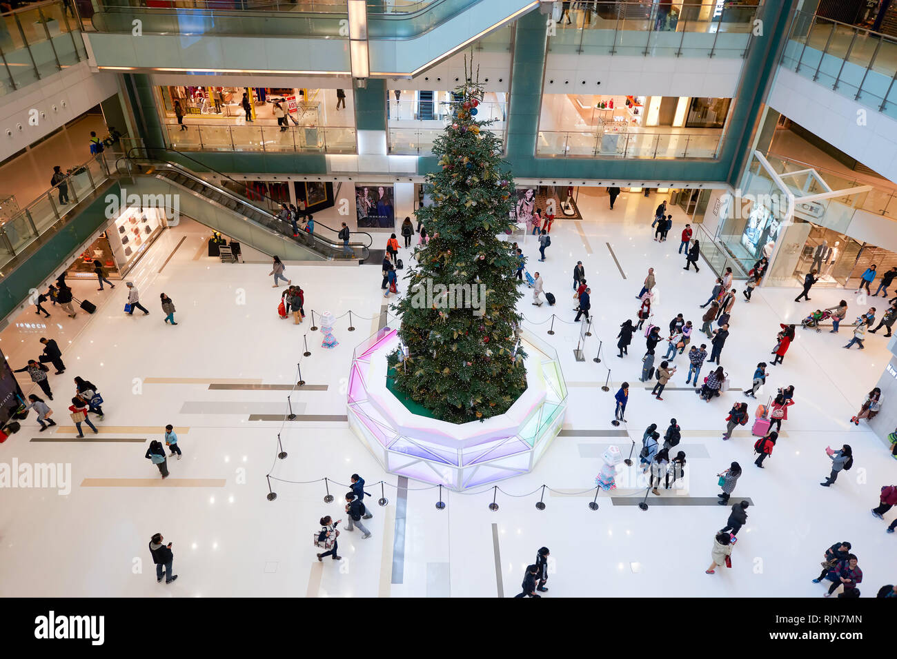 HONG KONG - DECEMBER 26, 2015: inside New Town Plaza. New Town Plaza is ...