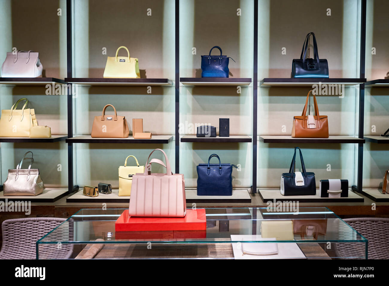 HONG KONG - JANUARY 26, 2016: inside of Max Mara store at Elements ...