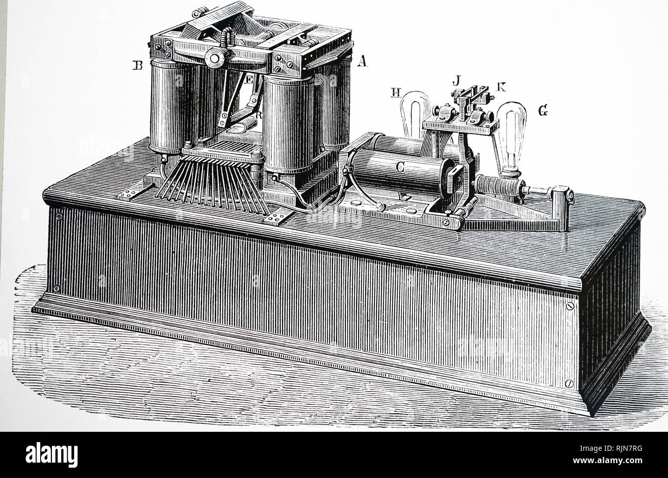 Illustration showing Miniature electric motor only 1.5 cm high from top ...