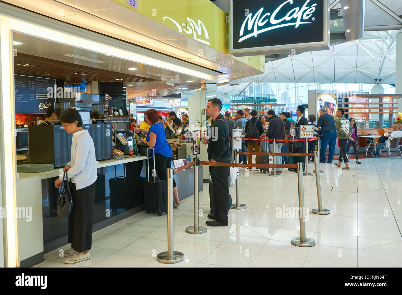 HONG KONG - MARCH 08, 2016: McCafe in the Airport. McCafe is a coffee ...