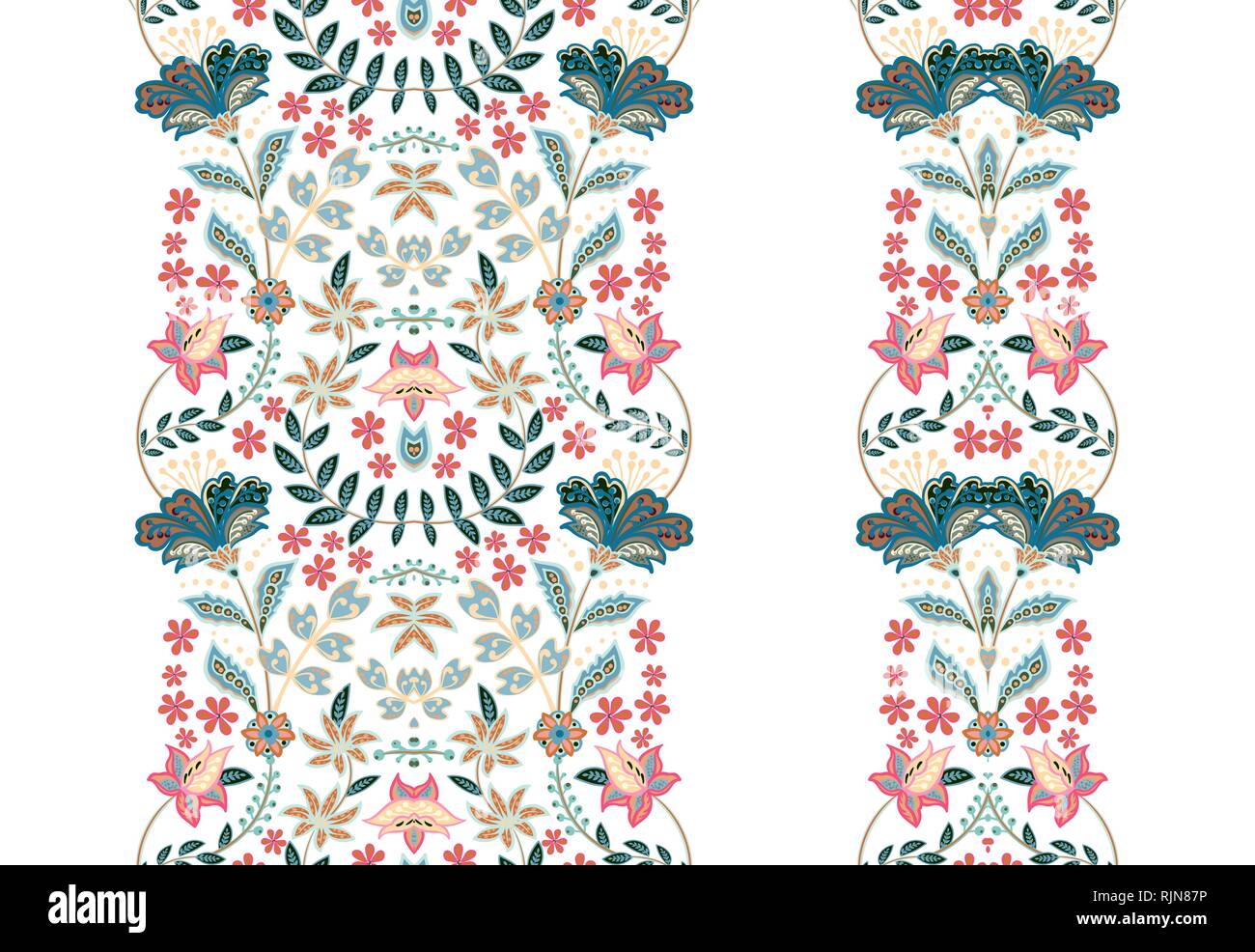 Floral set seamless borders for your design. Vector illustration Stock ...