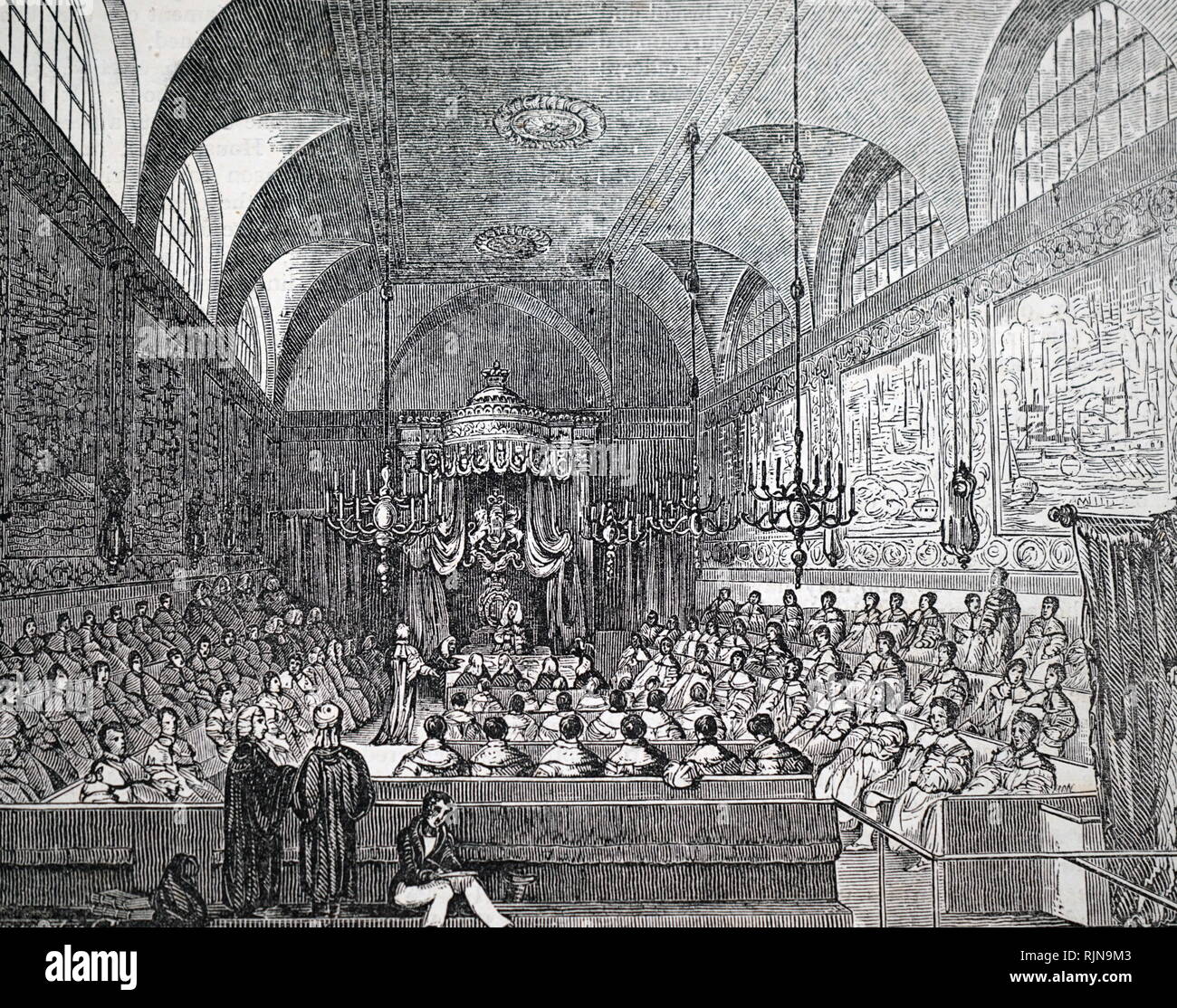 An engraving depicting a sitting of the House of Lords, March 16th 1833 ...