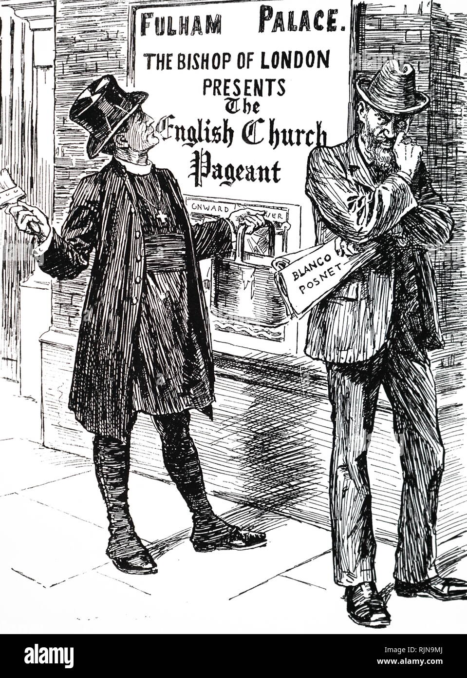 A political cartoon commenting on the censorship of plays enforced by ...