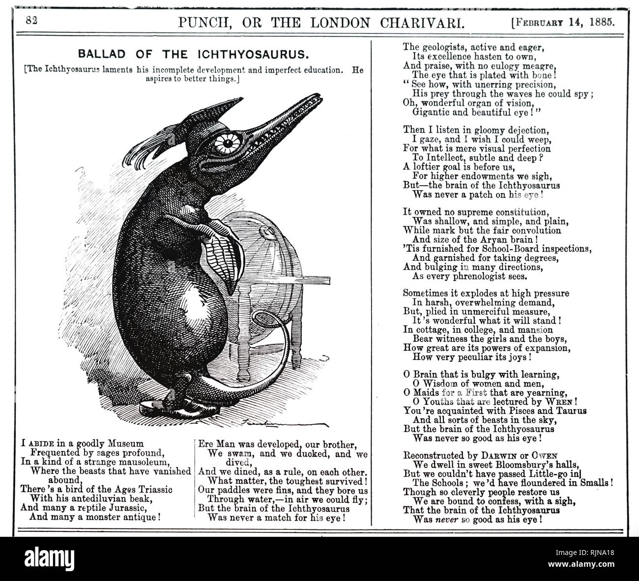 A cartoon commenting on the popularity of reconstructions of extinct ...