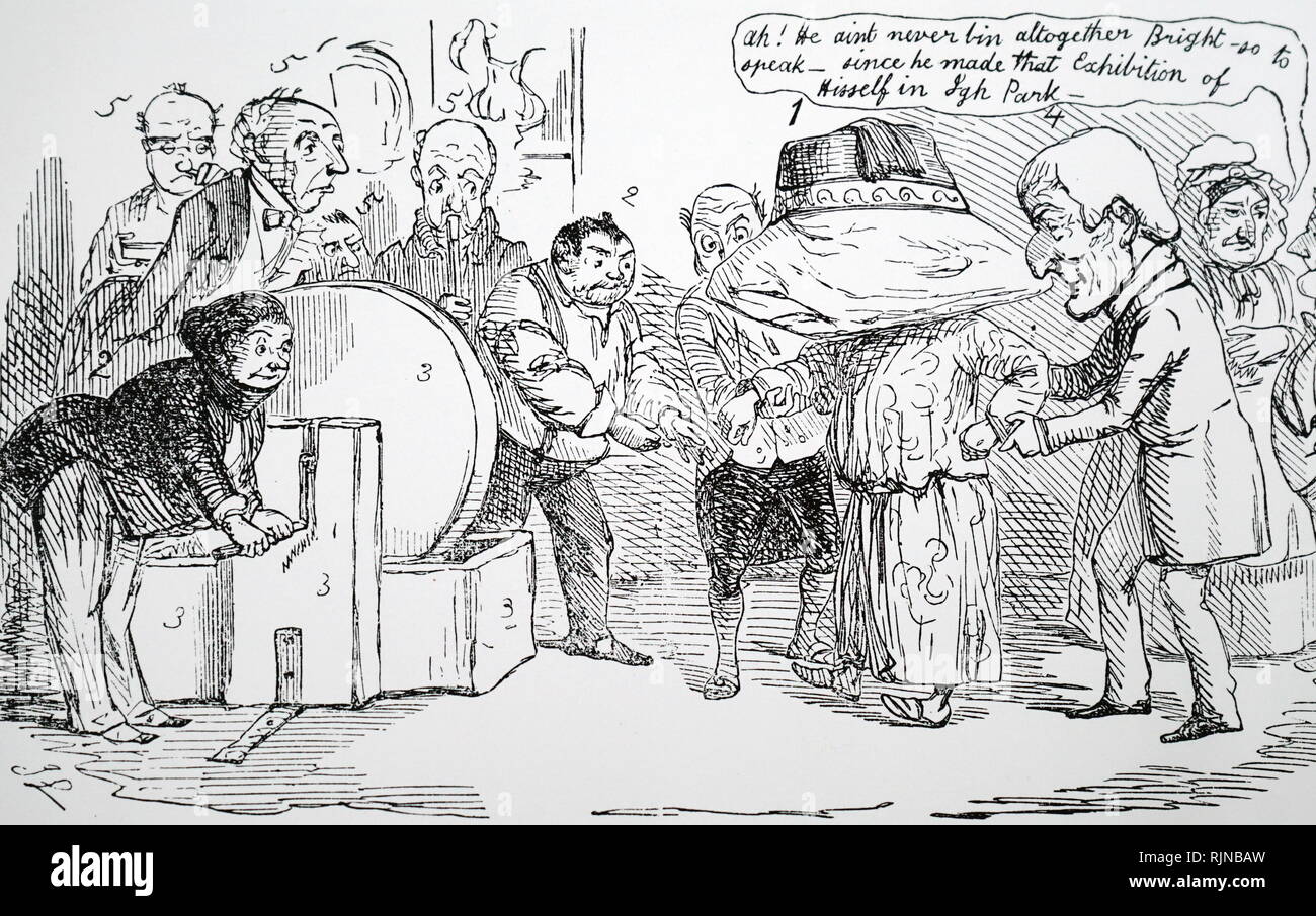 A cartoon depicting the Duke of Wellington leading the Koh-I-Noor ...