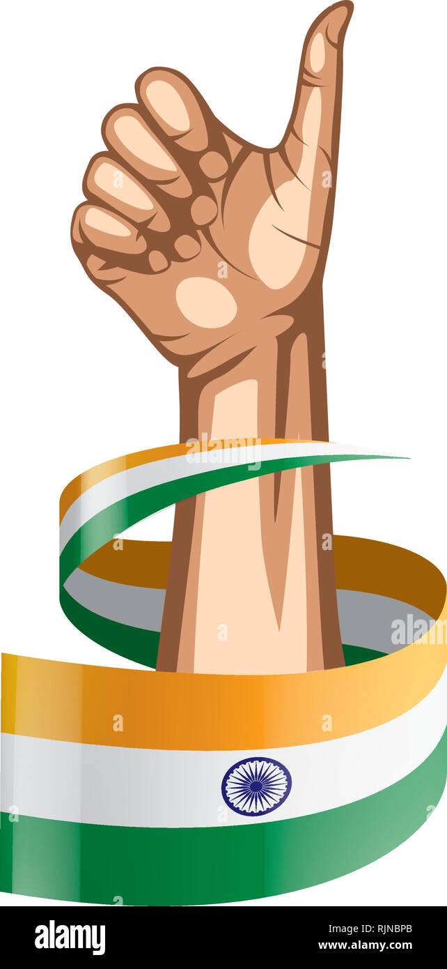 India flag hand on Stock Vector Images - Alamy