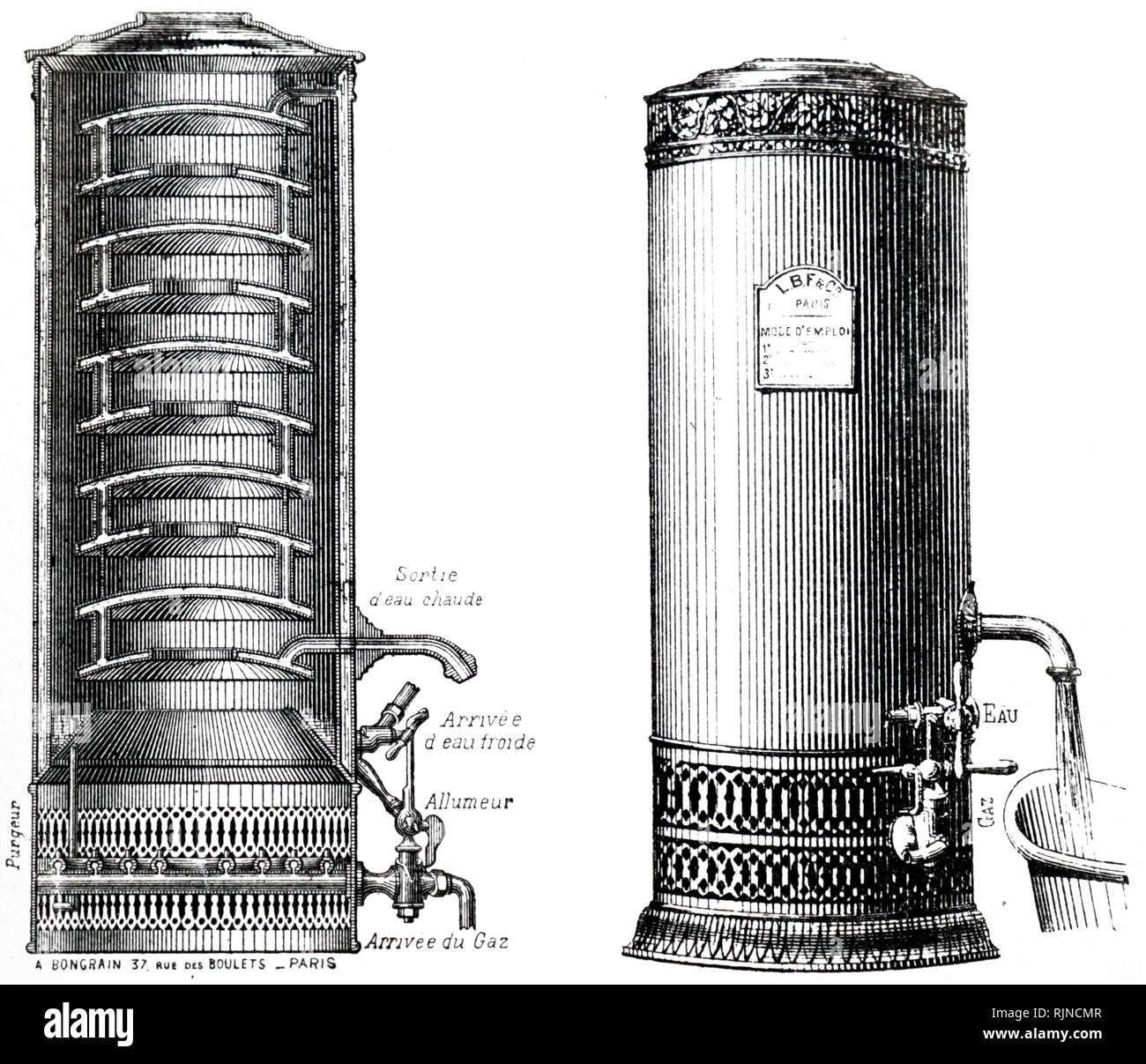 An engraving depicting a geyser for a bath. Dated 19th century Stock ...