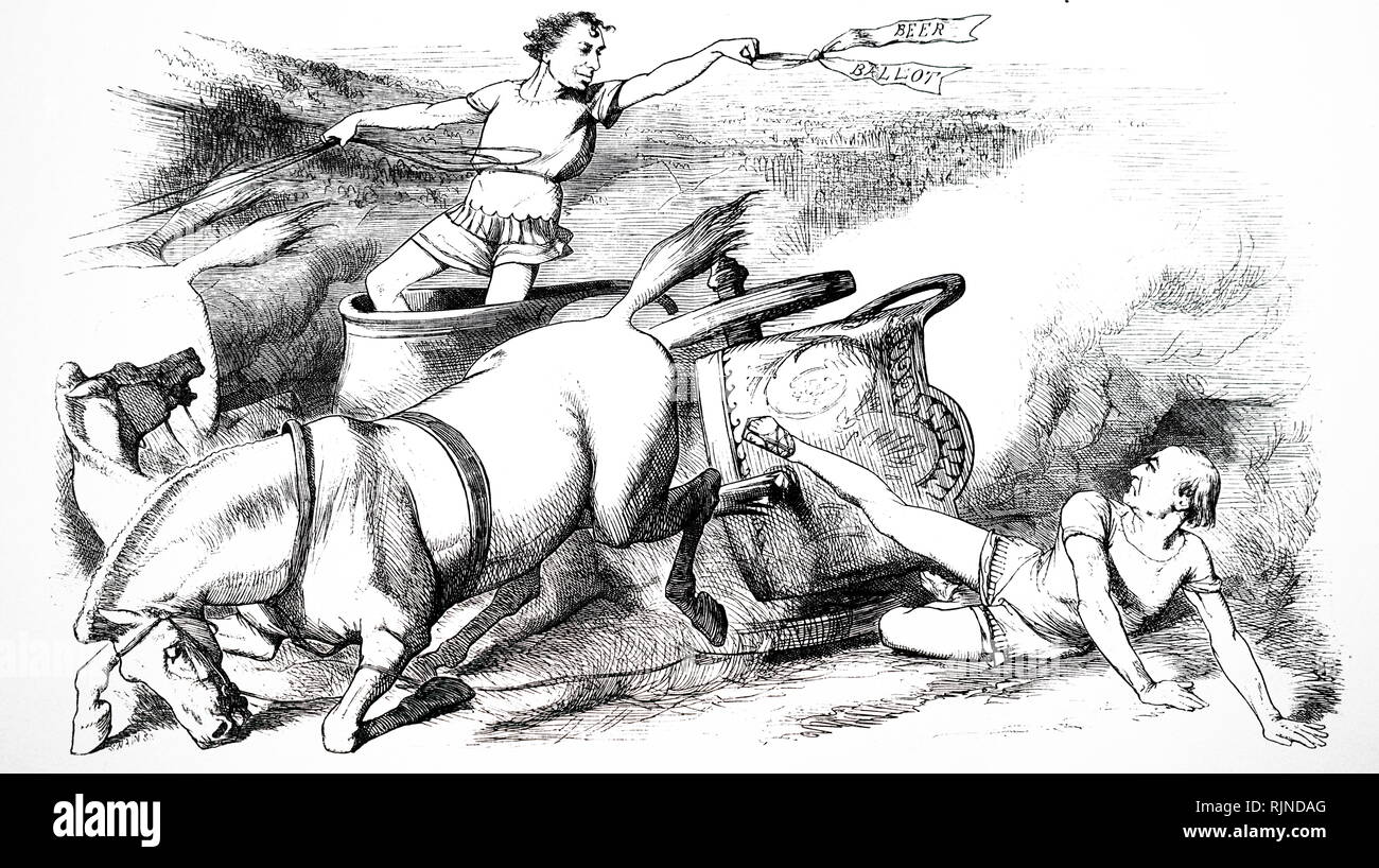 A cartoon commenting on the General Election of February 1874 ...