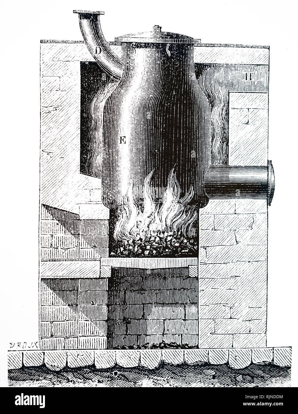 An engraving depicting William Murdock's apparatus for obtaining gas ...