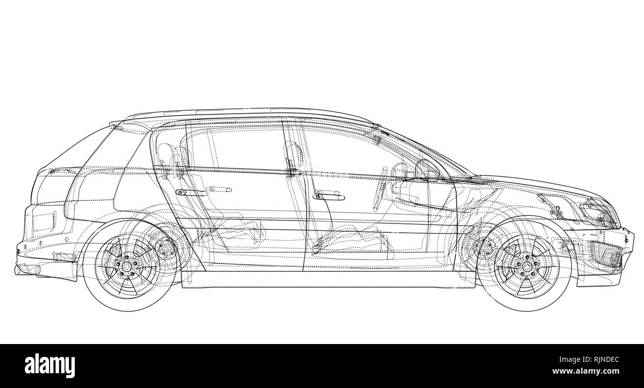Concept car. Vector rendering of 3d Stock Vector Image & Art - Alamy