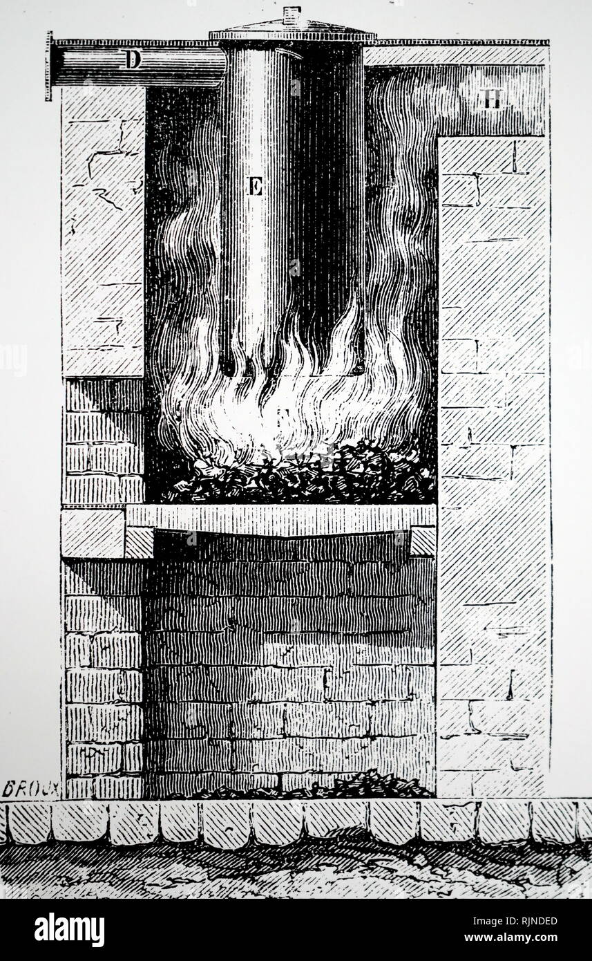 An engraving depicting William Murdock's first apparatus for the ...