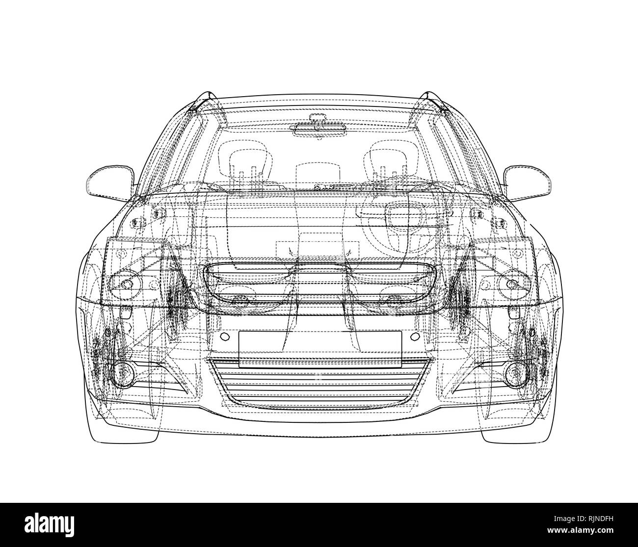 Concept car. Vector rendering of 3d Stock Vector Image & Art - Alamy