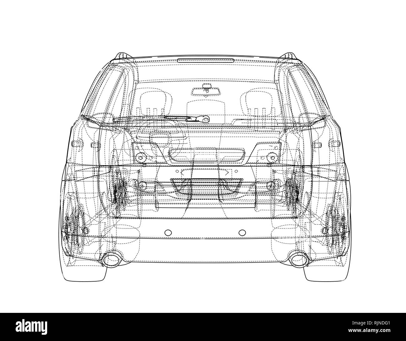 Concept car. Vector rendering of 3d Stock Vector Image & Art - Alamy