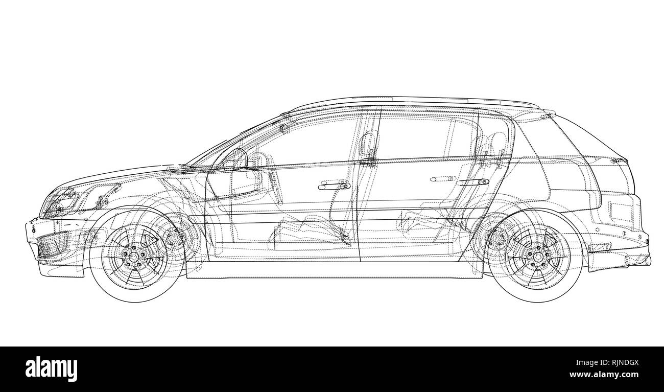Concept car. Vector rendering of 3d Stock Vector Image & Art - Alamy