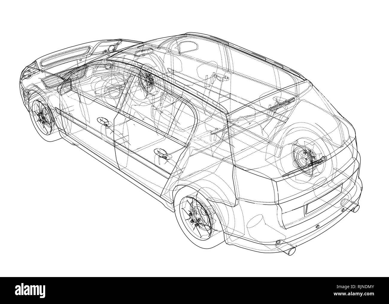 Concept car. Vector rendering of 3d Stock Vector Image & Art - Alamy