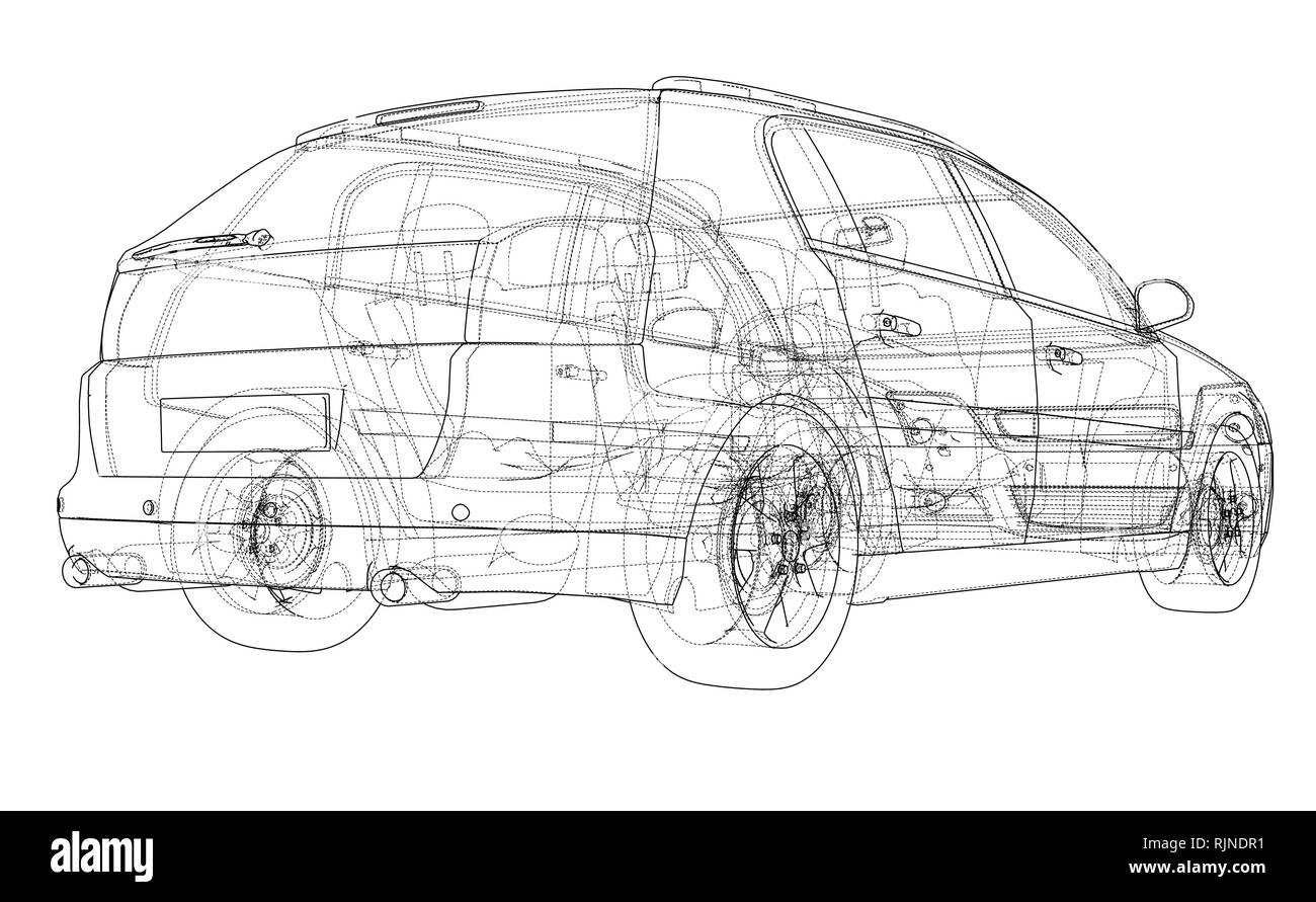 Concept car. Vector rendering of 3d Stock Vector Image & Art - Alamy