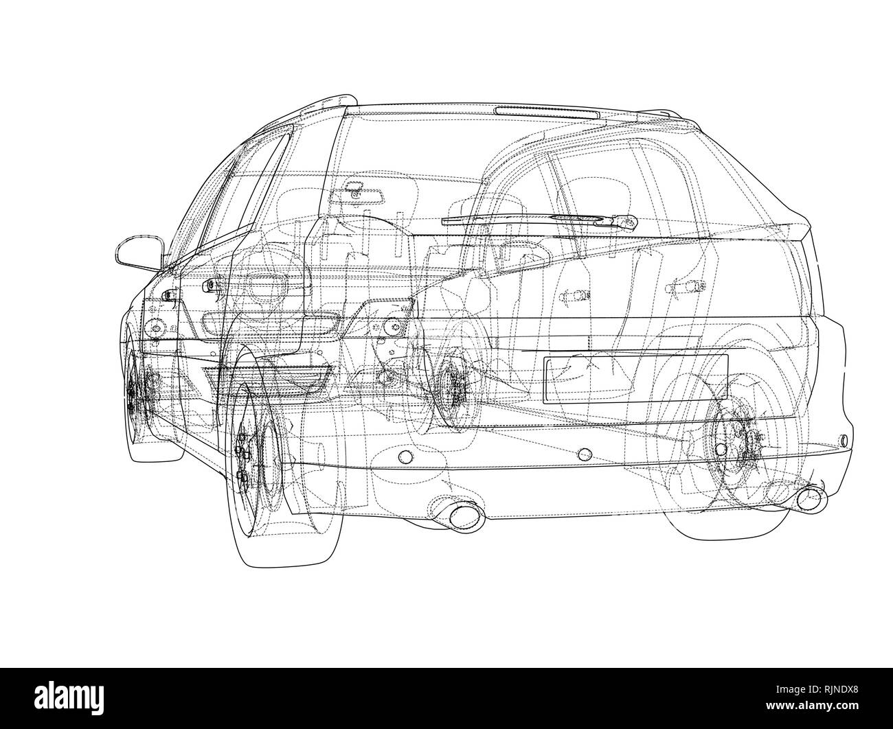 Concept car. Vector rendering of 3d Stock Vector Image & Art - Alamy