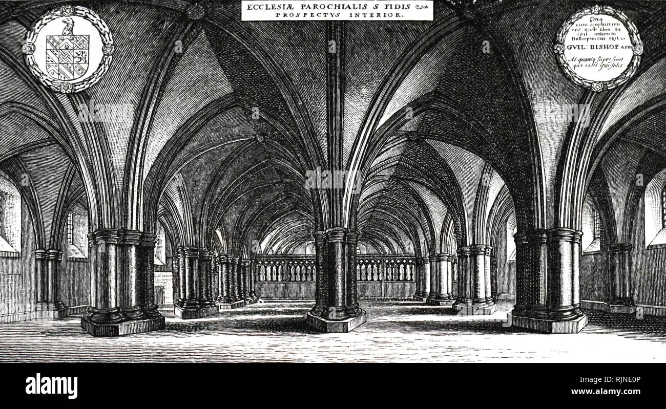 An engraving depicting the Church of St Faith under St Paul's. Dated ...