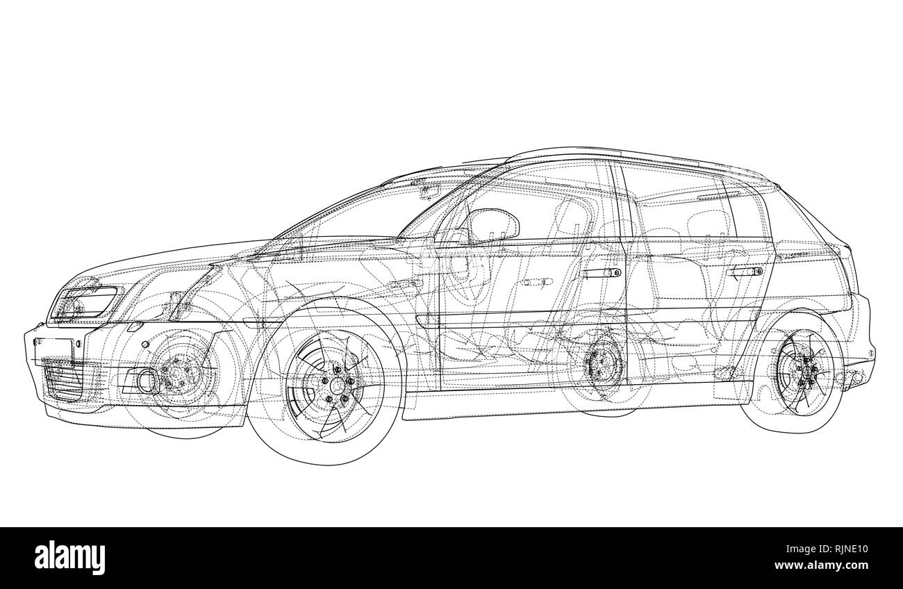 Concept car. Vector rendering of 3d Stock Vector Image & Art - Alamy