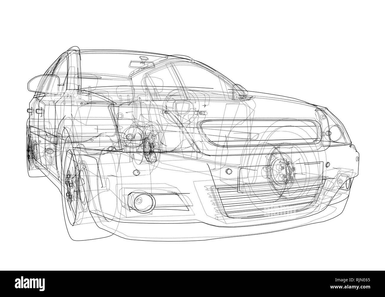 Concept car. Vector rendering of 3d Stock Vector Image & Art - Alamy