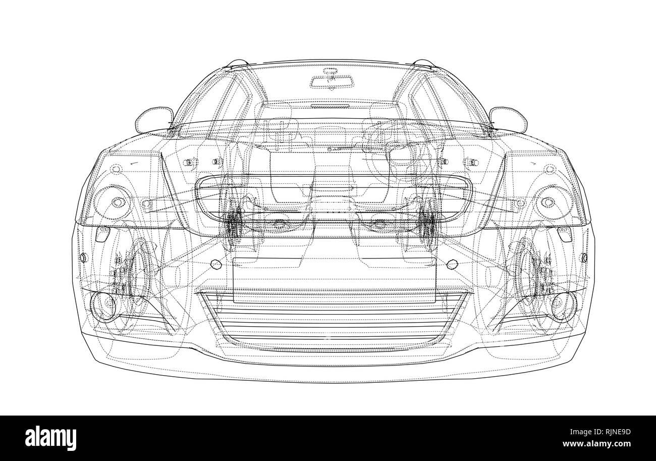 Concept car. Vector rendering of 3d Stock Vector Image & Art - Alamy