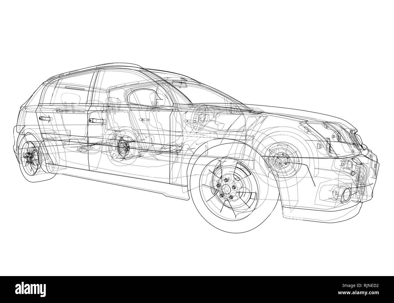 Concept car. Vector rendering of 3d Stock Vector Image & Art - Alamy