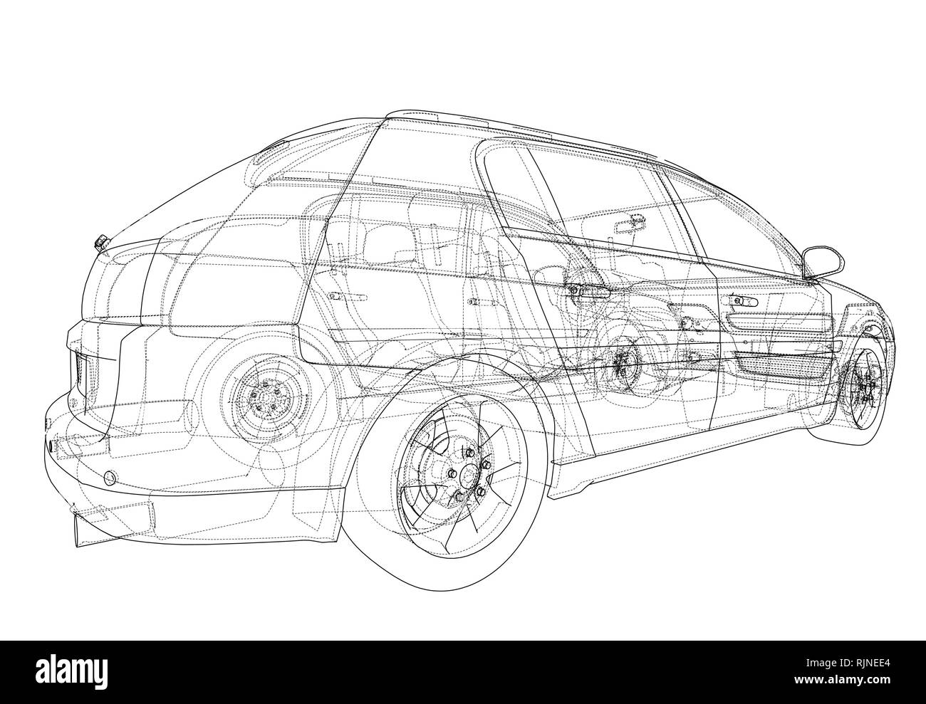 Concept car. Vector rendering of 3d Stock Vector Image & Art - Alamy