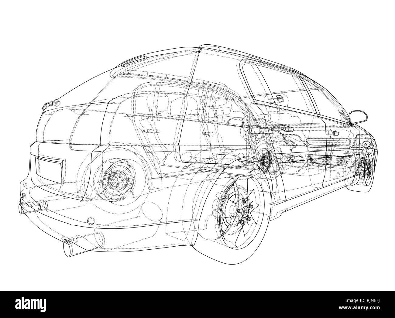 Concept car. Vector rendering of 3d Stock Vector Image & Art - Alamy