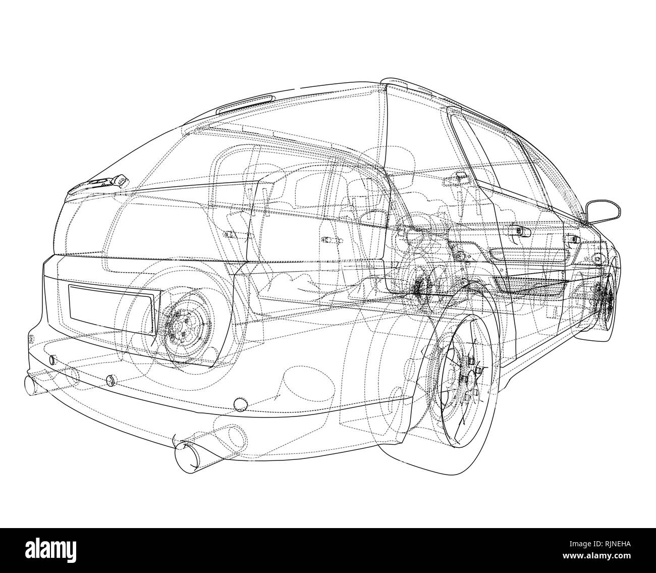 Concept car. Vector rendering of 3d Stock Vector Image & Art - Alamy