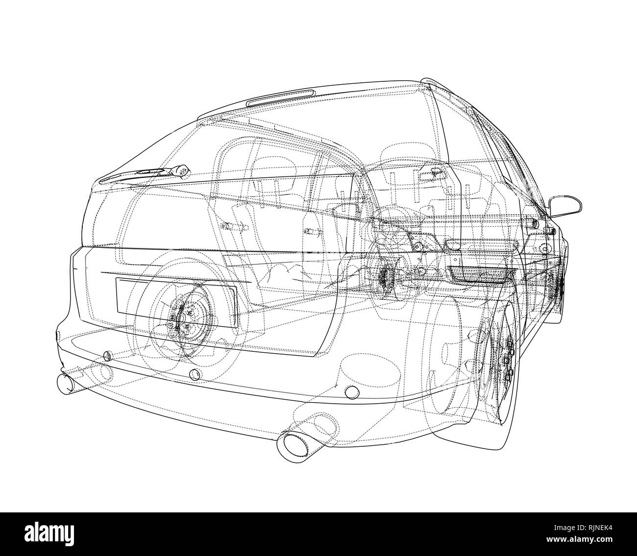 Concept car. Vector rendering of 3d Stock Vector Image & Art - Alamy