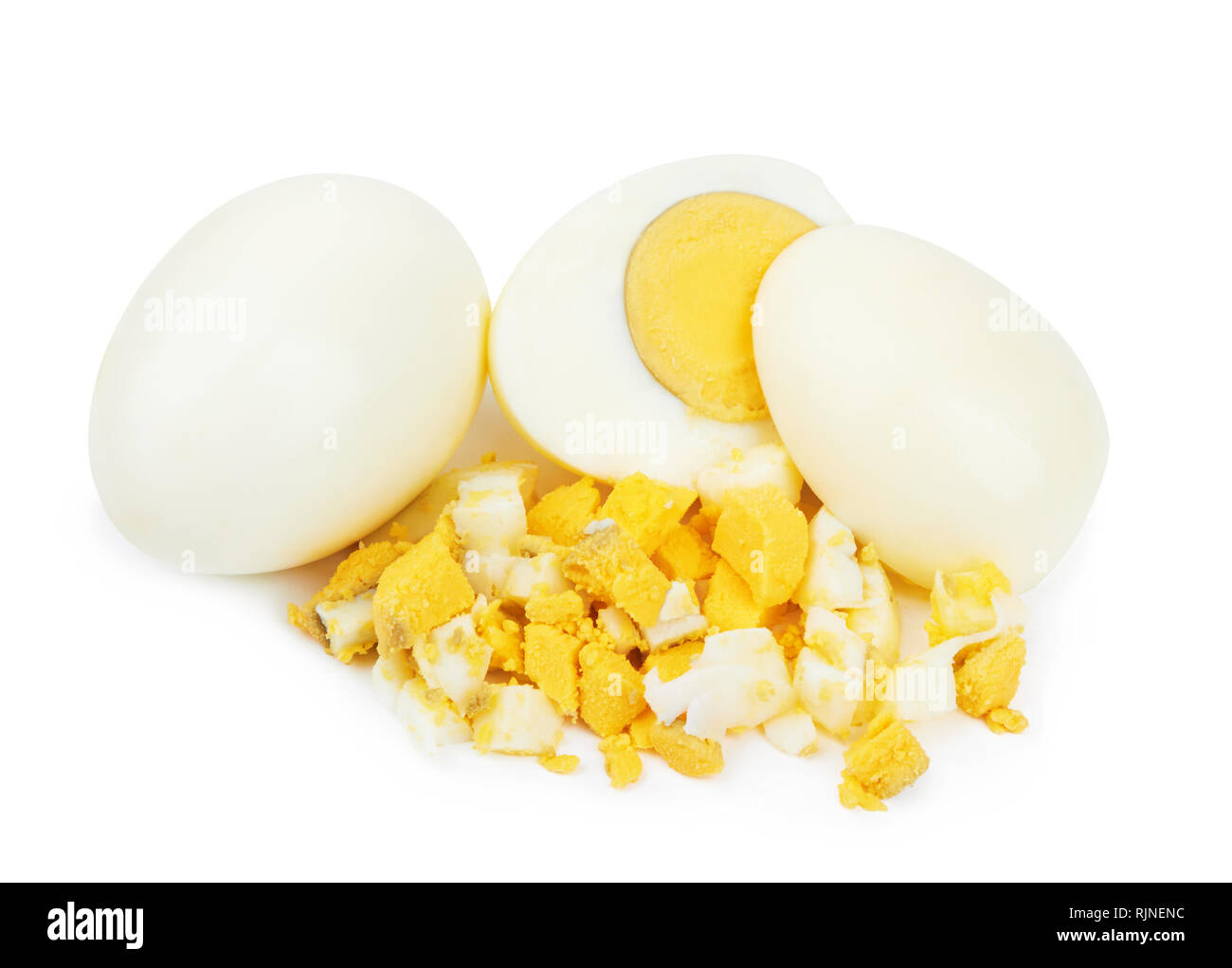 Shell boiled egg isolated on white background Stock Photo - Alamy