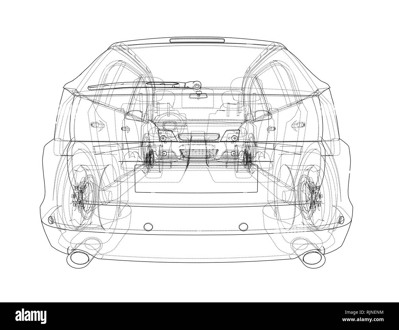Concept car. Vector rendering of 3d Stock Vector Image & Art - Alamy