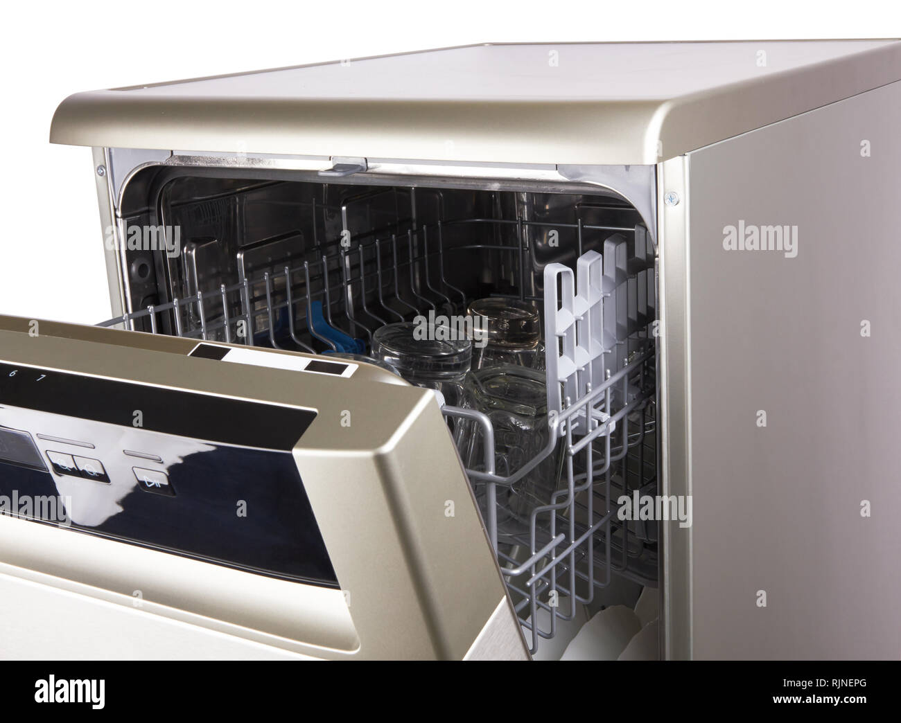 Dishwasher machine isolated on a white background Stock Photo - Alamy