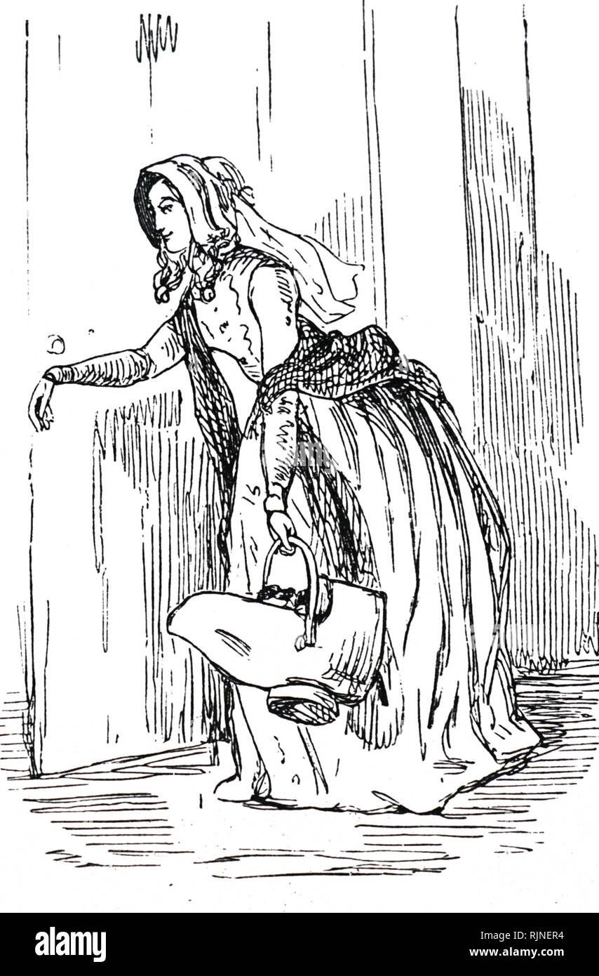Illustration depicting Becky Sharp, the "heroine" of the novel ...