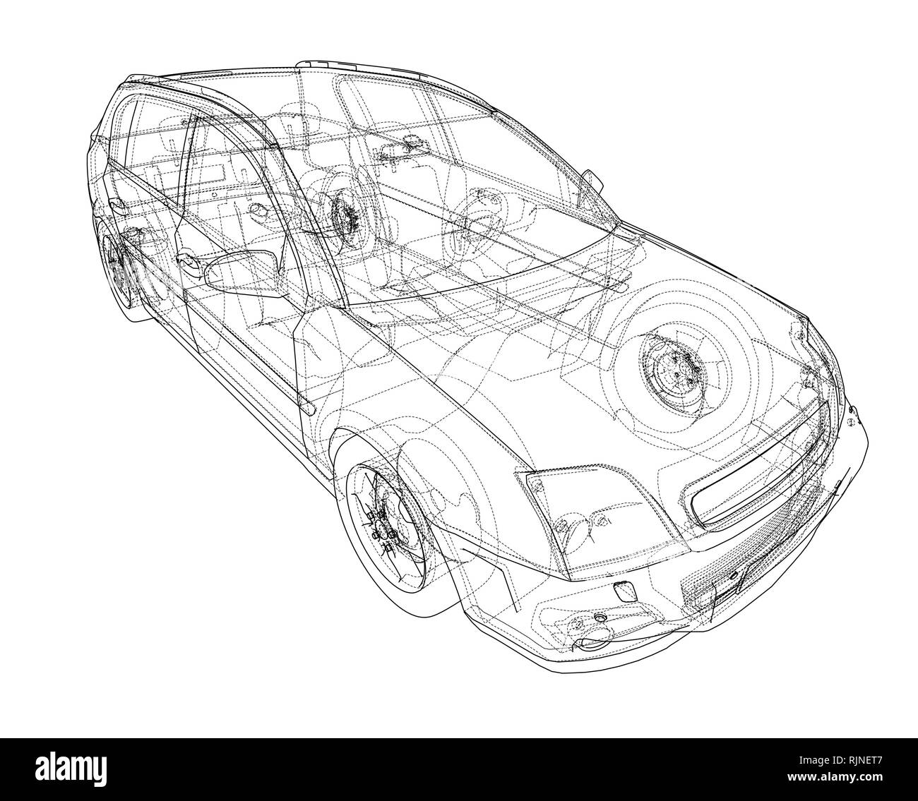 Concept car. Vector rendering of 3d Stock Vector Image & Art - Alamy