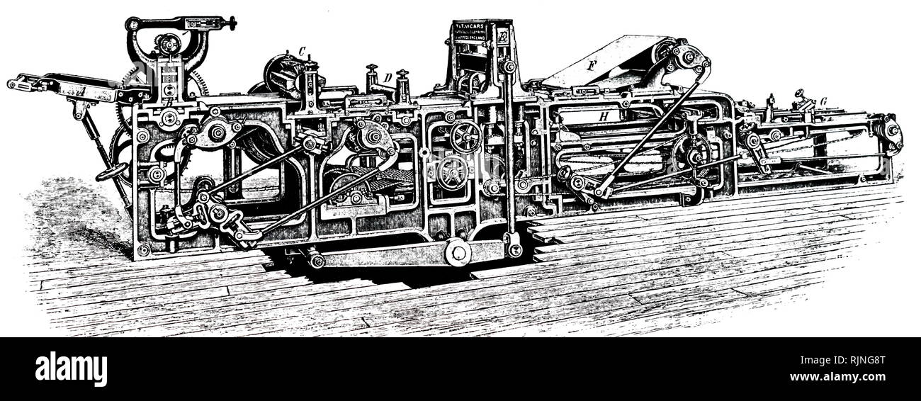 An engraving depicting the biscuit cutting machine manufactured by T ...
