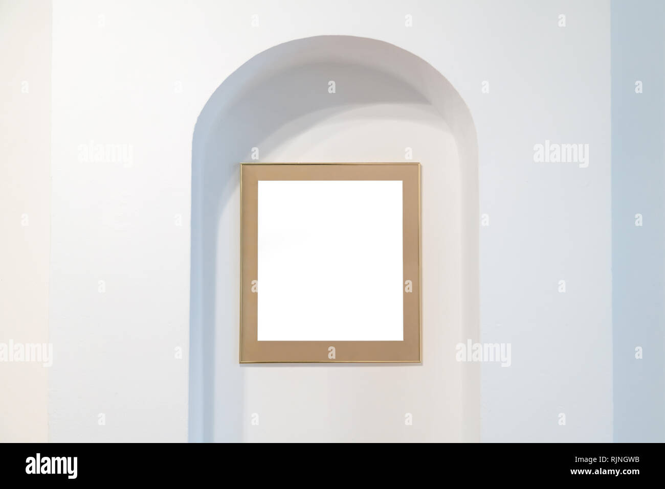 Empty Frame on the wall in modern art museum Gallery Exhibit Blank ...