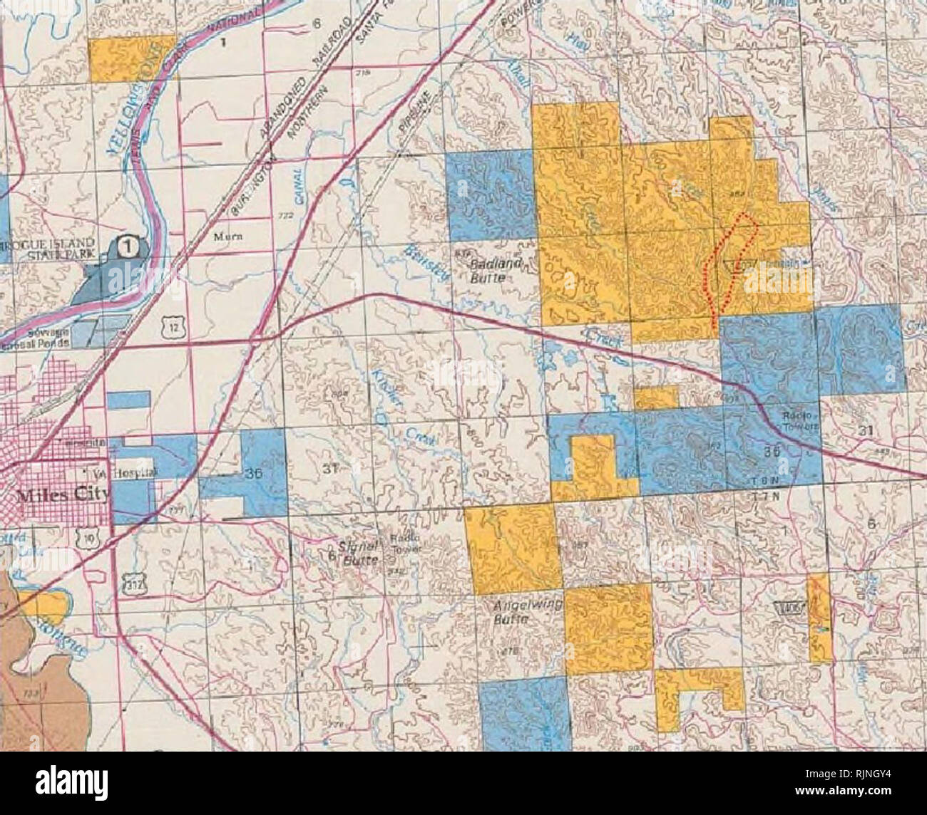 Map of custer city hi-res stock photography and images - Alamy