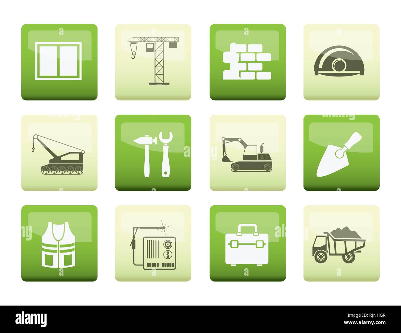 Building and construction icons over color background - vector icon set ...