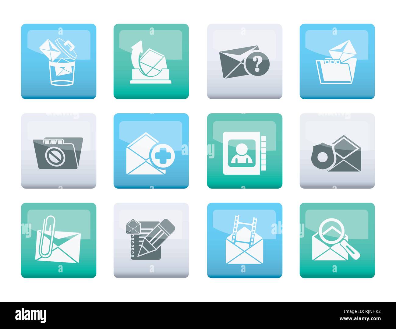 E-mail and Message Icons over color background - vector icon set Stock ...